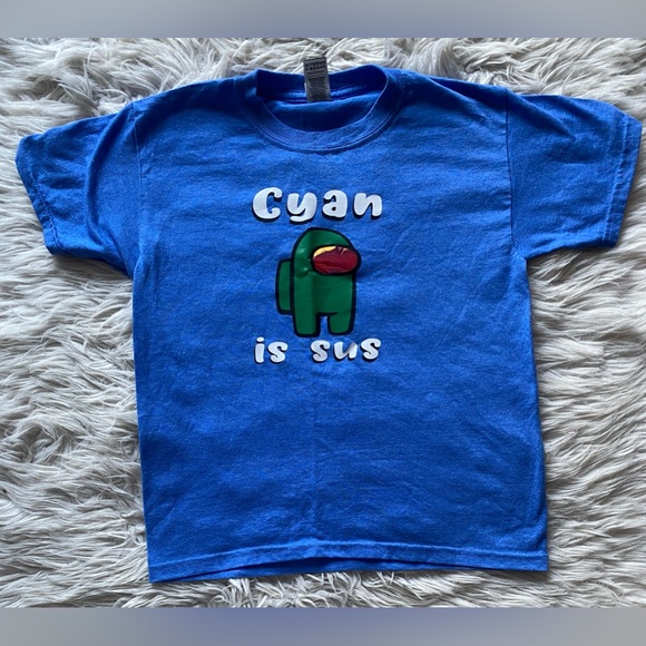 Gildan | Shirts & Tops | Cyan Is Sus Among Us Tshirt Size Youth Small ...